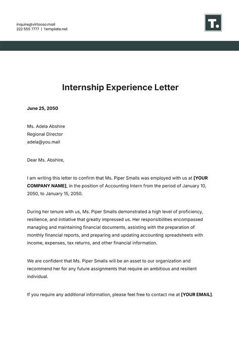 Free Chef Experience Letter Template To Edit Online