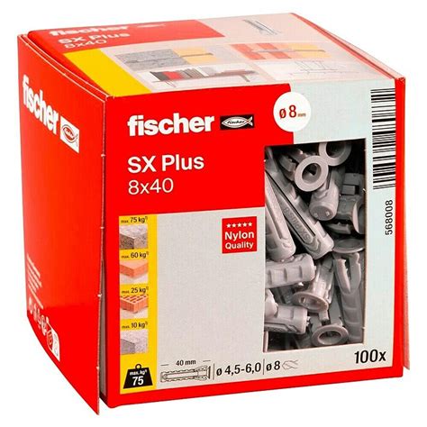 Fischer Universaldübel Set Sx Plus Ø X L 8 X 40 Mm Nylon 100 Stk