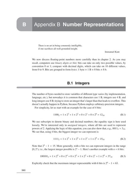 Number Representations Appendix B Numerical Methods In Physics With Python