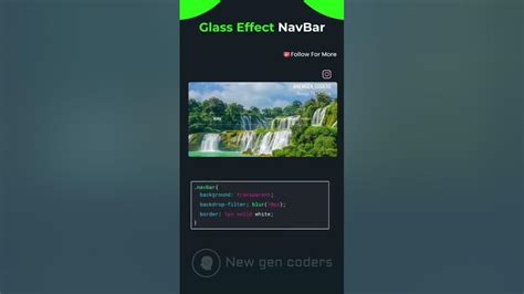 css tips and tricks glass effect navbar coding codingeducation codingskills youtube