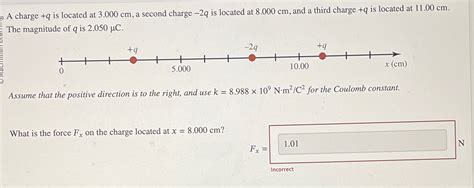 Solved A Charge Q ﻿is Located At 3000cm ﻿a Second Charge