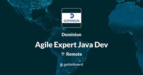 agile expert java dev at dominion remote work from home get on board