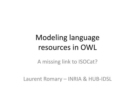 Ppt Modeling Language Resources In Owl Powerpoint Presentation Free