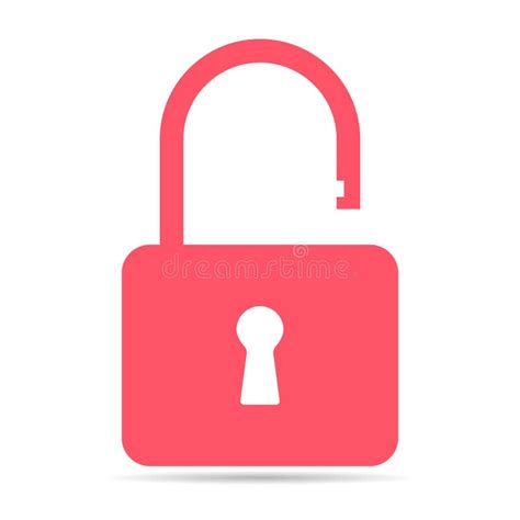 Lock Classic Design Shadow Icon Keyhole Web Button Shape Secure Vector Illustration Stock