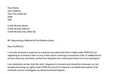 Fcra Letter Template