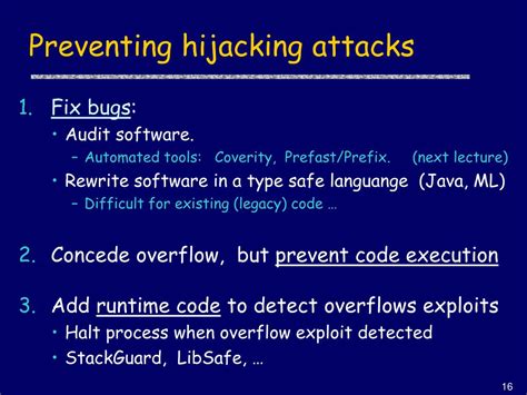 Ppt Control Hijacking Attacks Powerpoint Presentation Free Download