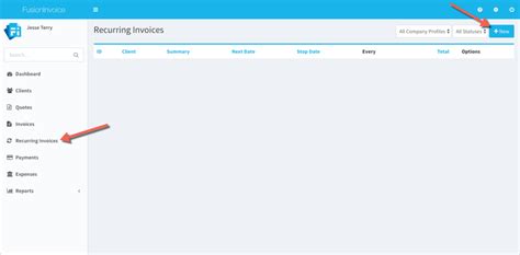 recurring invoices fusioninvoice 2020