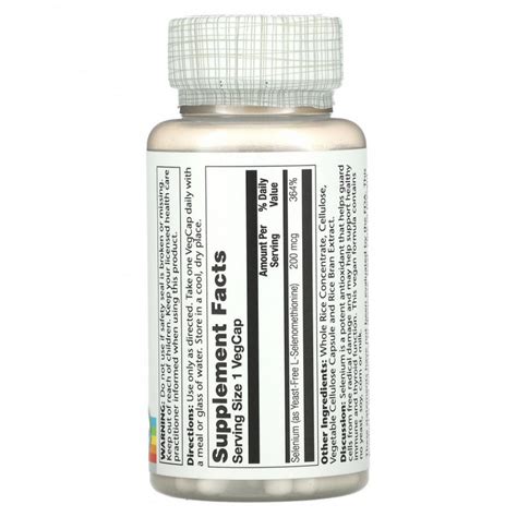Селен Solaray Selenium 200 мкг 90 капсул купить в Москве по цене 1 840 руб 💪 Интернет магазин