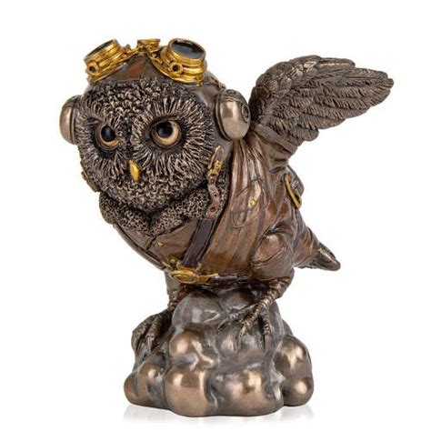 Статуэтка Veronese в стиле Стимпанк Сова Пилот 11х8х8 см фигурка
