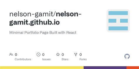 GitHub Nelson Gamit Nelson Gamit Github Io Minimal Portfolio Page Built With React