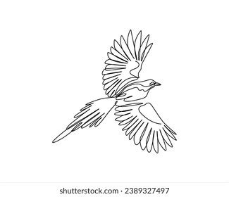 Flying Bird One Line Drawing Bird Stock Vector Royalty Free Shutterstock