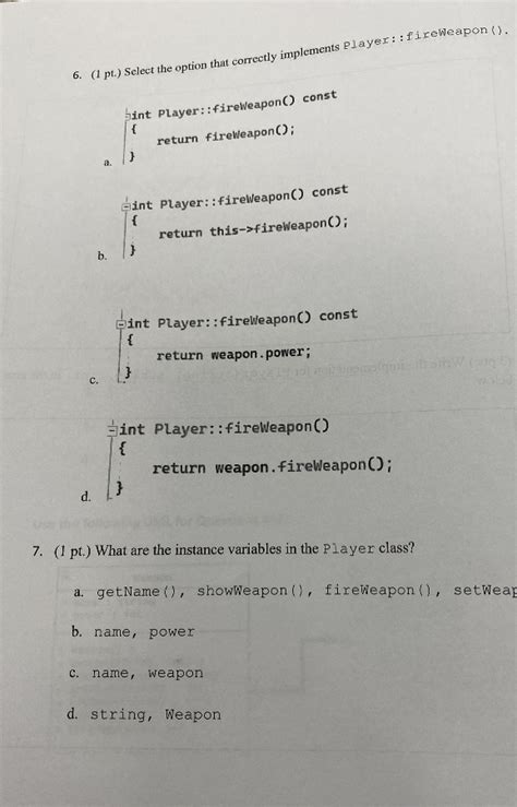 Solved 2 1 Pt Refer To The Code Snippet Below And Select