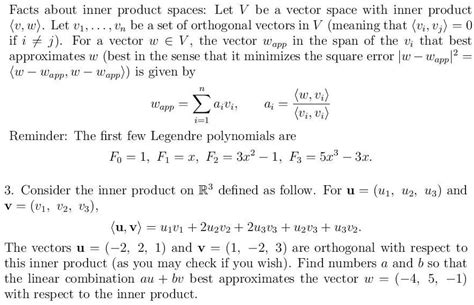 facts about inner product spaces let v be a vector s… solvedlib