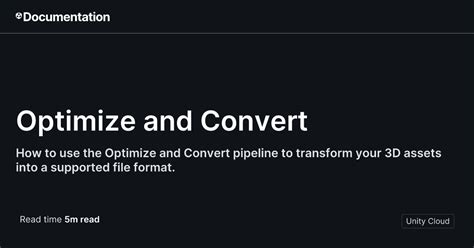 optimize and convert unity cloud