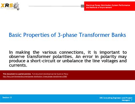 Power Distribution Three Phase Transformers Ppt Slide Deck