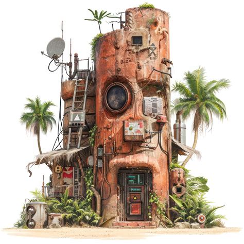 Premium Photo Stylized Post Apocalyptic House