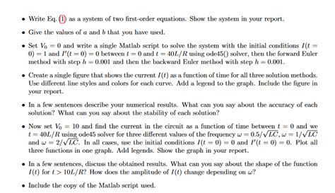 Solved Question 3 Oscillations In An Electric Circuit And