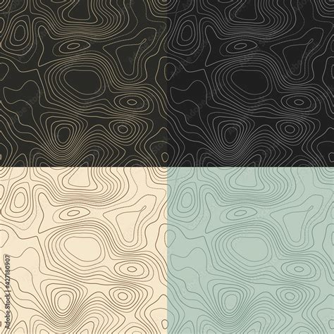 Topography Patterns Seamless Elevation Map Tiles Authentic Isoline
