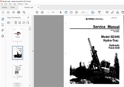 Cat Sd345 Hydra Trac Hydraulic Track Drill Service Manual Pn 419395