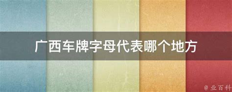 广西车牌字母代表哪个地方 业百科