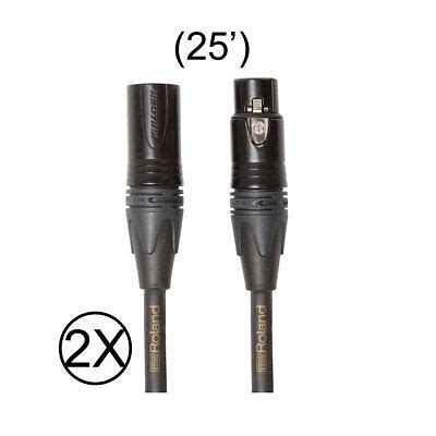 2 Pack Roland Gold Series Neutrik Xlr M To Xlr F Balanced Microphone