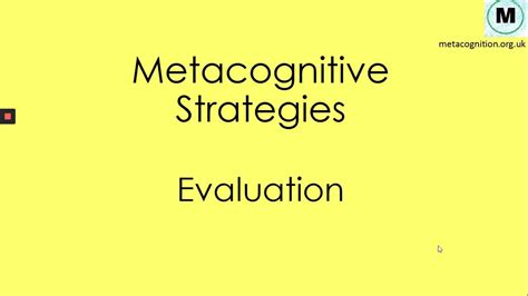 Metacognitive Strategies Evaluation Youtube