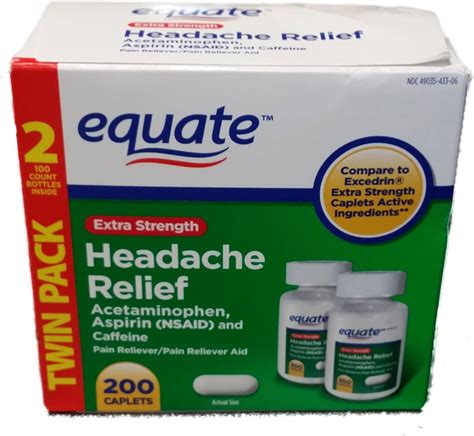 Equate Extra Strength Headache Relief Tablets 43 Off