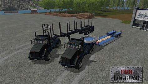 Fs17 Log Trailer Low Bed Log Truck V1 Farming Simulator 19 17 15 Mod