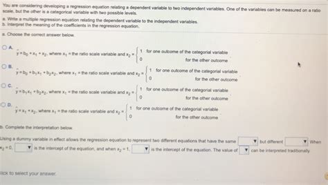 Solved Considering Developing A Regression Equation Relating