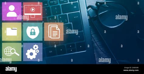 banner concept of data management system concept dms documentation database and digital file