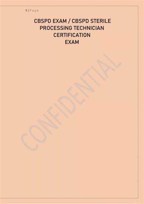 Cbspd Exam Cbspd Sterile Proessing Tecchhnical Certification Exam Cbspd Sterlization Process