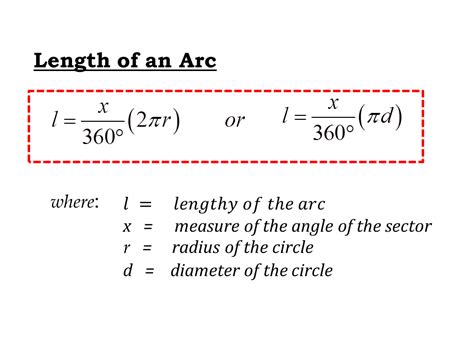 Geometry Arc Length Formula