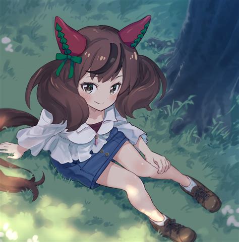 ナイスネイチャ「木陰に座るナイスネイチャ 」さきの新月のイラスト