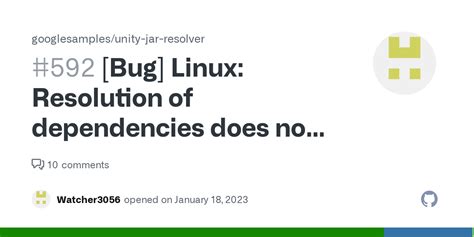 Bug Linux Resolution Of Dependencies Does Not Work At All · Issue