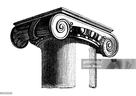 Antique Illustration Ionic Capital High Res Vector Graphic Getty Images