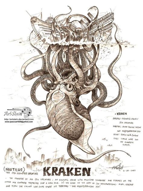 kraken attack by artstain | Kraken art, Kraken tattoo, Kraken