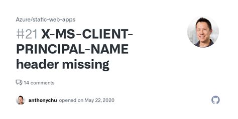 x ms client principal name header missing · issue 21 · azure static