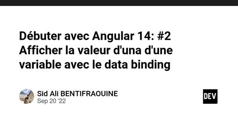 Débuter Avec Angular 14 2 Afficher La Valeur Duna Dune Variable Avec Le Data Binding Dev