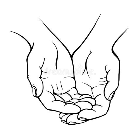 Cupped Hands Drawing Line Art Stock Illustrations 78 Cupped Hands Drawing Line Art Stock