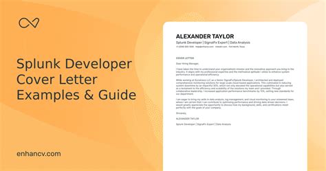 Professional Splunk Developer Cover Letter Examples And Template For 2025 Enhancv