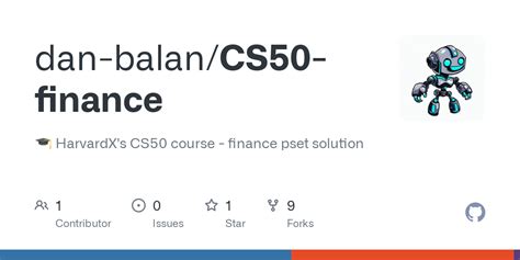 Github Dan Balancs50 Finance 🎓 Harvardxs Cs50 Course Finance