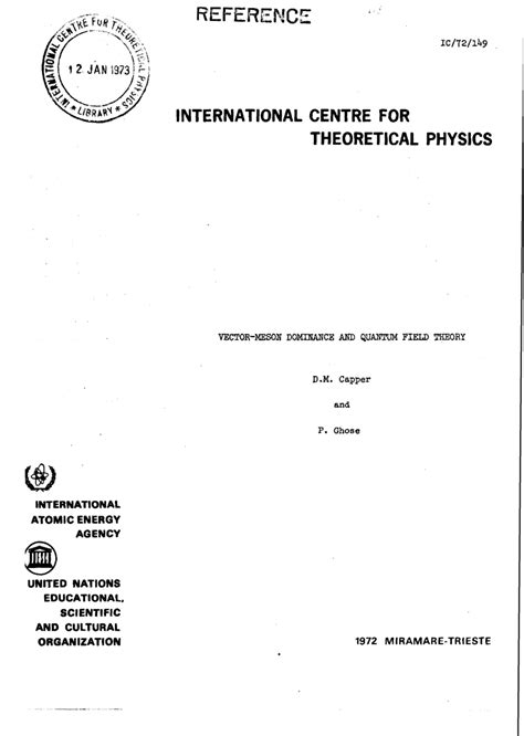 Pdf Vector Meson Dominance And Quantum Field Theory