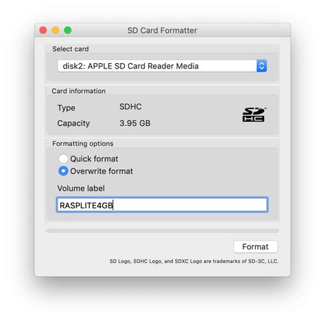 Format An SD Card For Raspberry Pi Using The SD Card Formatter
