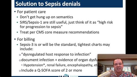 Sepsis And The Sep 1 Core Measure Downcoding And Claims Denials Youtube