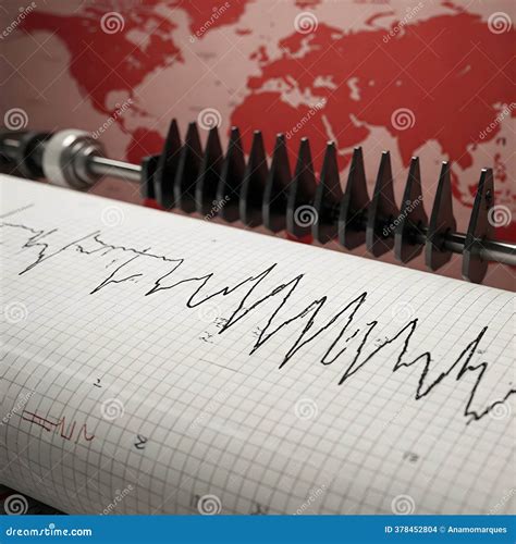 Seismograph Recording Earthquake Seismic Activity Tectonics Monitoring And Measurement Stock