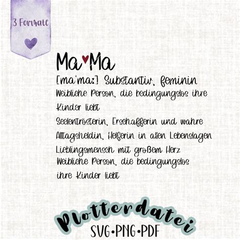 Plotterdatei „mama Definition“ Svg Png Pdf