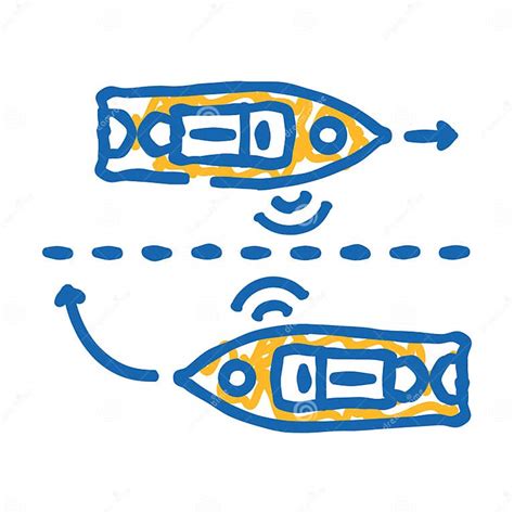Ship Collision Avoidance Systems Icon Doodle Illustration Stock Illustration Illustration Of