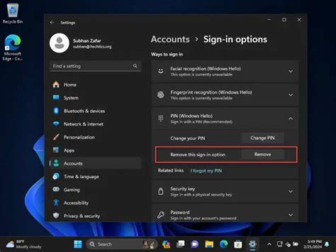 How To Fix The Remove PIN Option Grayed Out Issue In Windows