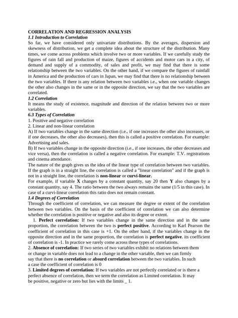 Correlation And Regression Intro Pdf Regression Analysis Linear