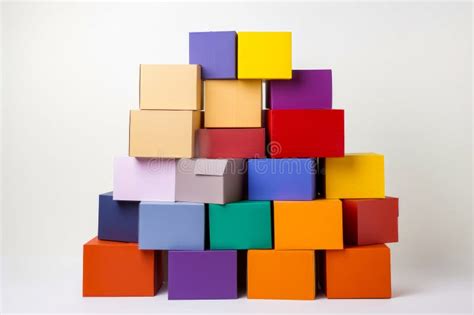 Stack Of Colorful Boxes Sitting On Top Of Each Other Generative Ai